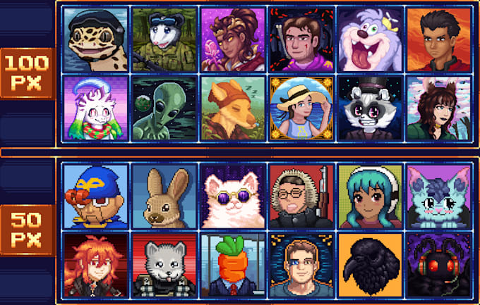 Create pixel art profile pictures by Kondoy | Fiverr