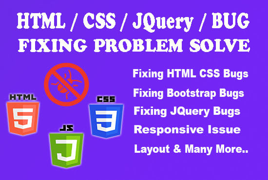 Do Fix Html Css Bootstrap Jquery And Responsive Bug Fixing By 3733
