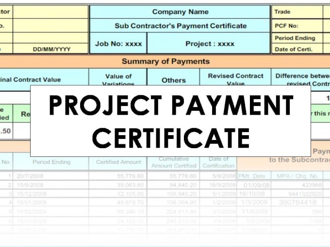 Design, process and manage your project payment certificates by ...