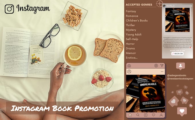 Promote your book on my instagram book blog by Sadesign4 | Fiverr
