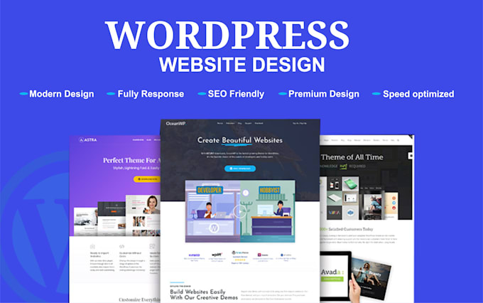 Build a modern responsive wordpress website design by Wpiloveu | Fiverr