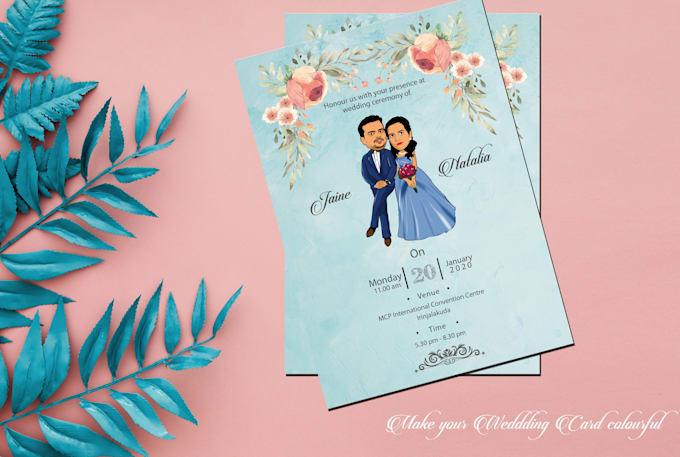 Design a personalized wedding invitation with caricature by ...