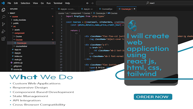 Create react js website, html, css, tailwind by R_designer_r | Fiverr