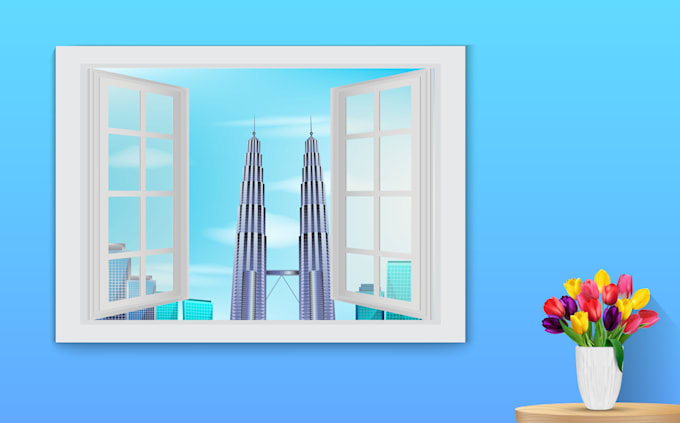 Create a realistic famous iconic building background for you by ...