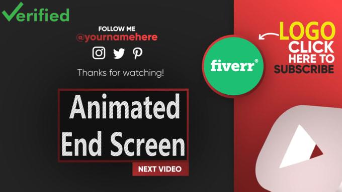 Create animated end screen for youtube channel by Arslansaleem | Fiverr