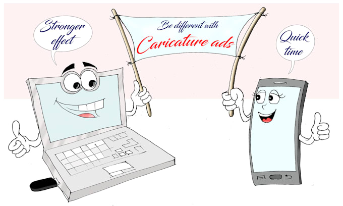 Create a perfect caricature and cartoon ads by Abdulwakeel1uae | Fiverr