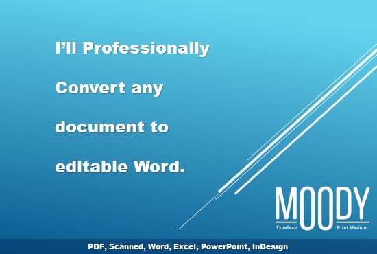 Professionally convert pdf or any document to word by Moodyhawk | Fiverr
