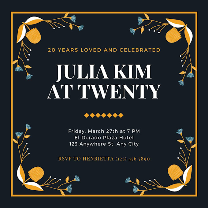 Design your amazing birthday party invitation by Designbyfia | Fiverr