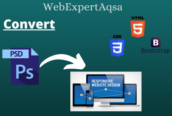 Convert photoshop design to html css responsive by Webexpertaqsa | Fiverr
