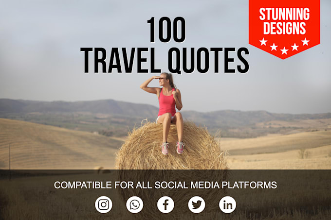Design 100 travel hd image quotes with your logo by Quotes_kingdom | Fiverr