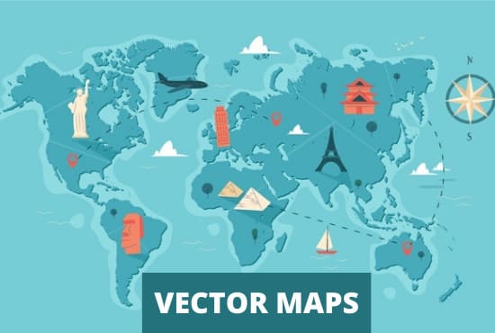 Design beautiful vector map illustration by Atharghouri | Fiverr