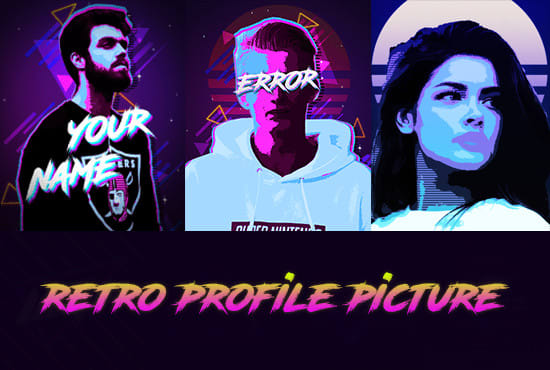 Design 80s retro profile pictures by Tappylabs | Fiverr