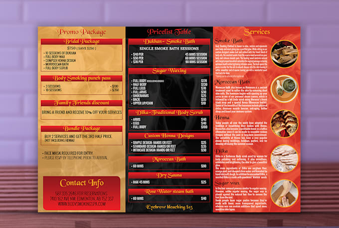 Design professional price list , price flyer for salon, spa,gym or any ...