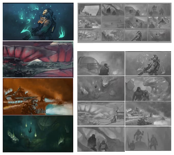 Basic concept art for any project by Gabrielseace | Fiverr