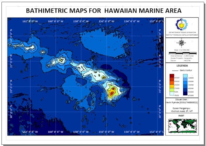 Create bathymetry maps around the world in 2d or 3d by Kevingallery ...