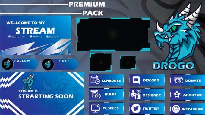 Design professional stream overlay graphics and logo by Techno_team3 ...