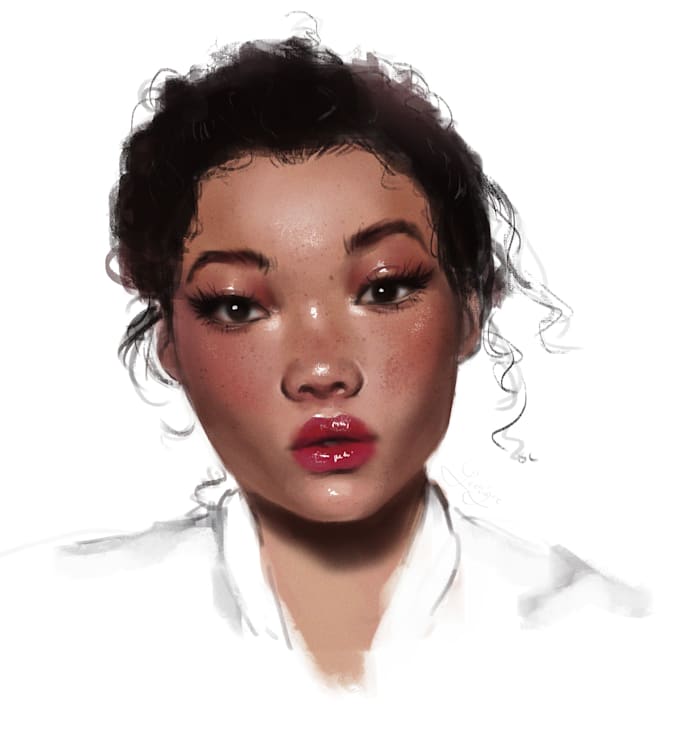 Draw a semi realistic portrait by Laurique | Fiverr