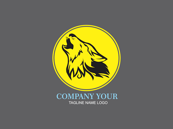 Wolf logo with a yellow and black base by Awepaipouya | Fiverr