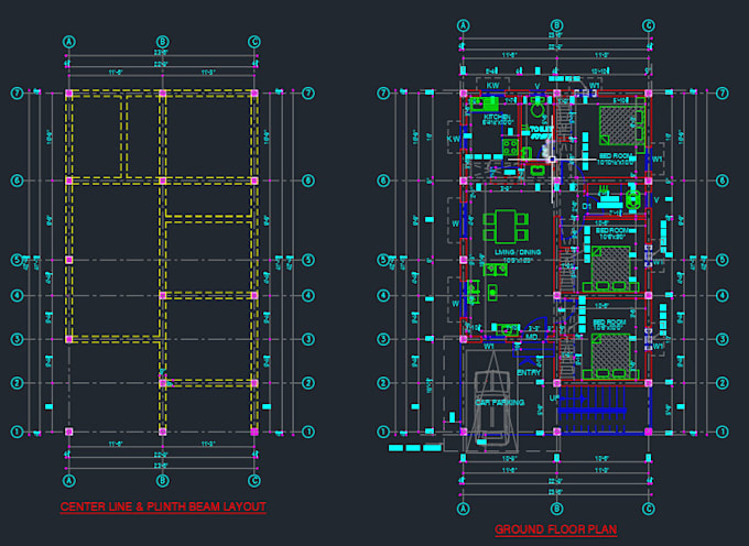 Do any cad drawing for any g plus 2 story building by Jacobdr | Fiverr