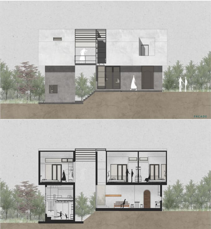 Render 2d plans, sections and elevations by Staceystudios | Fiverr