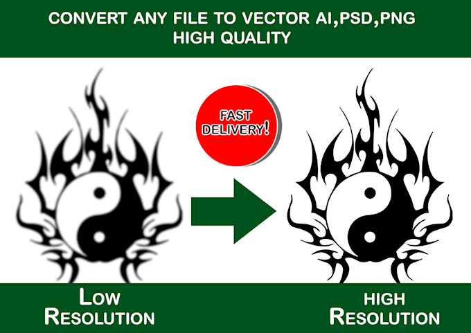 Convert any file to vector ai,psd,png high quality by Flaferon | Fiverr