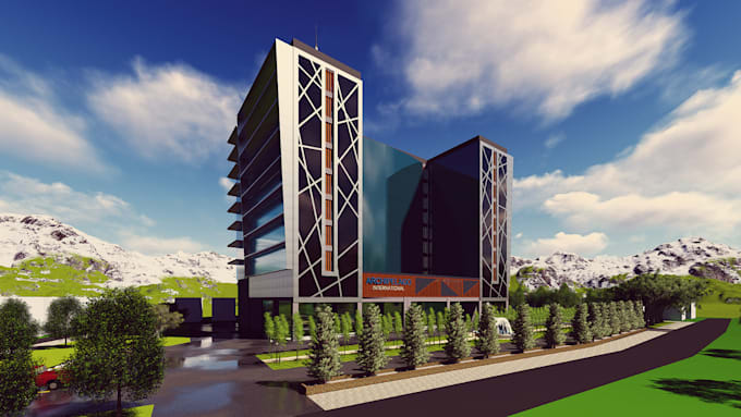 Create realistic 3d building render by Ubaidimam | Fiverr