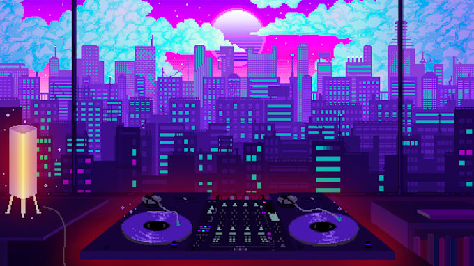 Create vaporwave pixel art illustrations by Invaderroxas | Fiverr