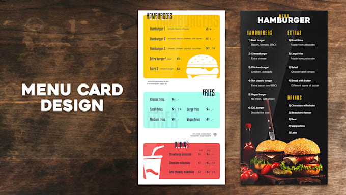 Make a professional menu card by Dutchnina | Fiverr