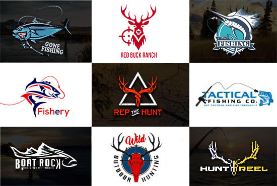 Design modern outdoor hunting and fishing logo by Madiha_fatima07 | Fiverr