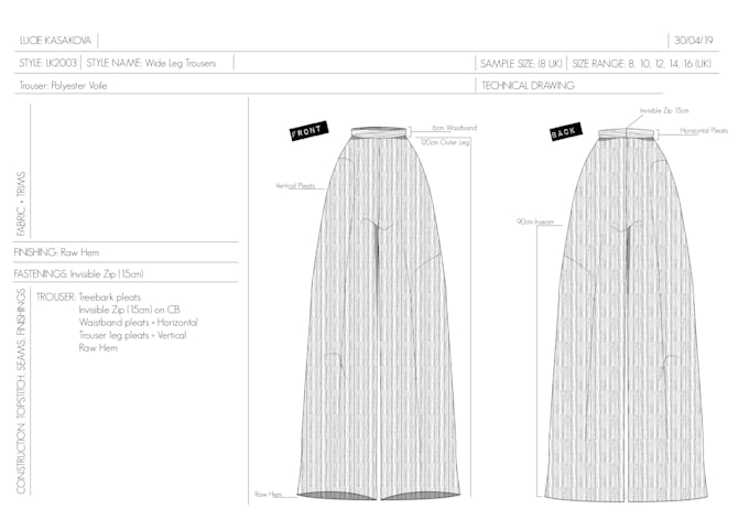 Make technical flats, tech packs and detailed specs by Moar6112 | Fiverr