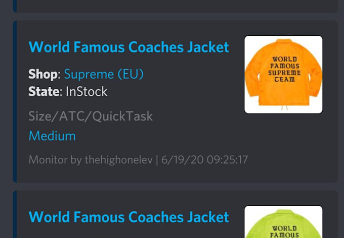 Program and host a supreme monitor for your discord by Thehighonelev ...