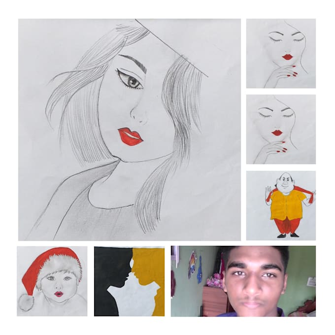 Draw a minimal pencil sketch of you by Shanto1hasan | Fiverr