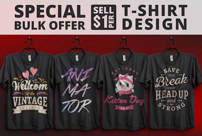 Create custom bulk t shirt design for your business by Vintage_factory ...