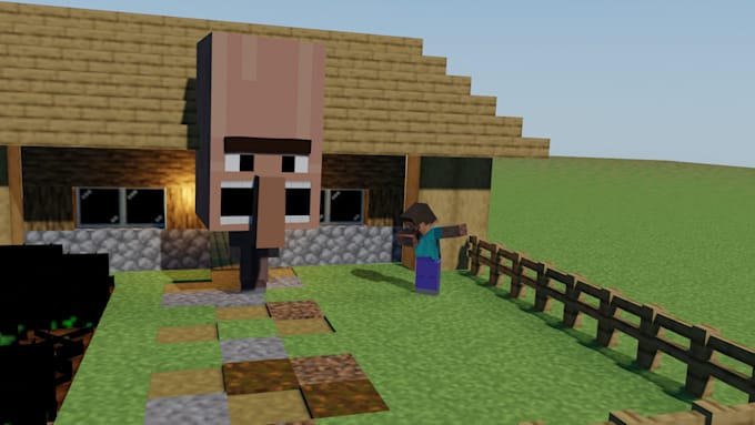Make a terrible minecraft animation with blender by Jagaimo348 | Fiverr