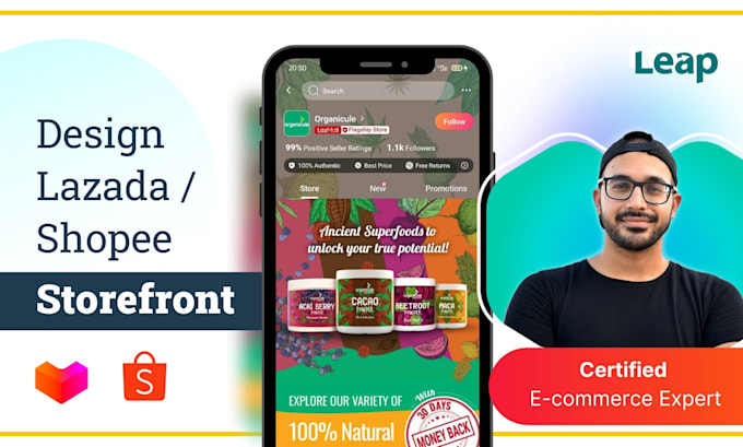 Design professional lazada, shopee and tiktok storefronts by ...