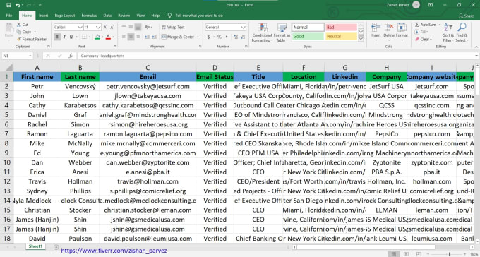 Compile targeted email list by Zishan_parvez | Fiverr