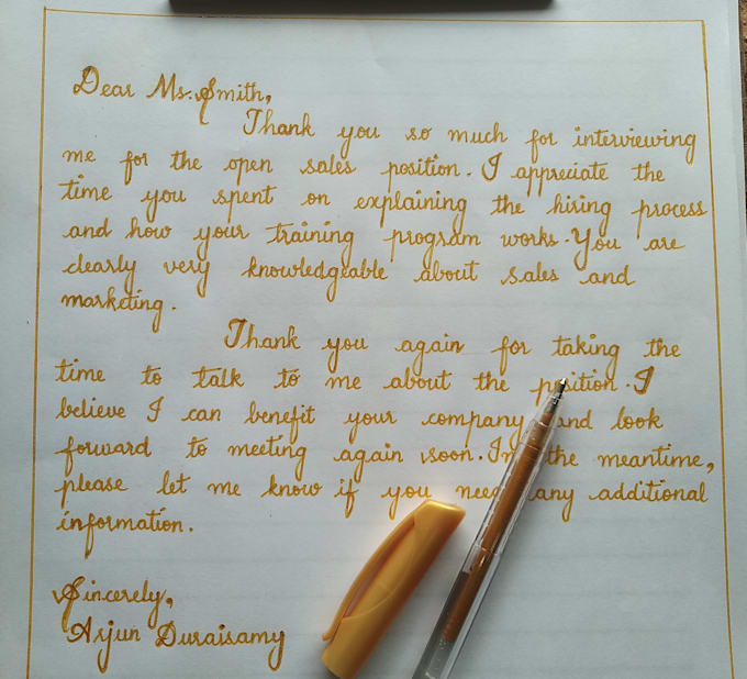 Handwrite anything in my neat cursive style by Arjunduraisamy | Fiverr