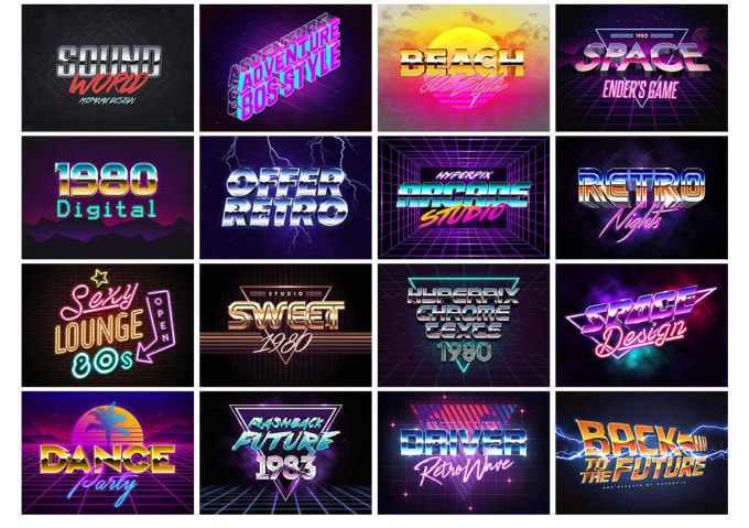 Do 80s,chrome,silver,neon logo or text effect by Aneesmehdi35 | Fiverr