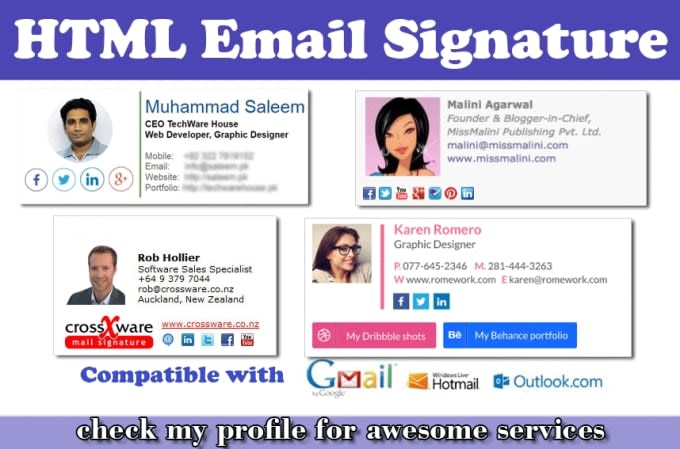 Create world class clickable email signature by Kuldeepkumar768 | Fiverr