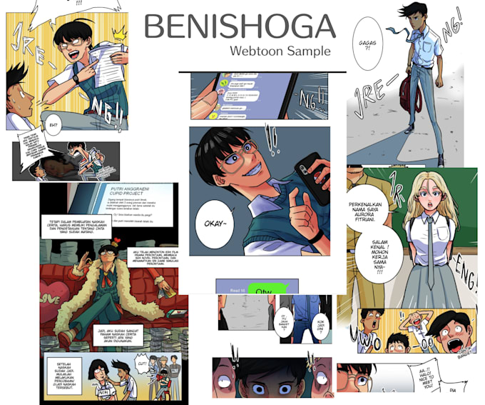 Draw profesional webtoon comic for you all genre by Benishoga | Fiverr