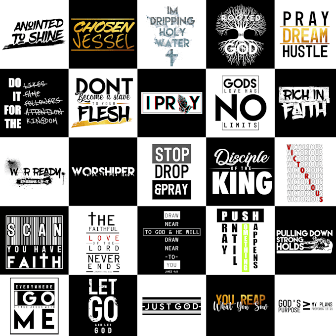 Give you 50 premium premade christian designs by Newerahope | Fiverr