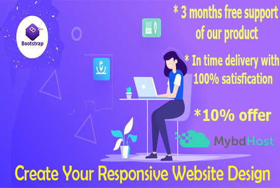 Design and customize responsive bootstrap design by Mybdhost | Fiverr