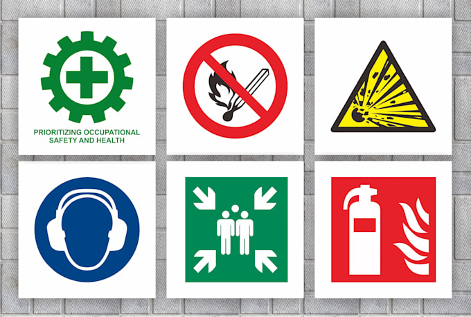 Professional design safety and caution sign, room number, evacuation ...