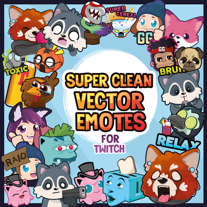 Create cute, clean and amazing twitch emotes by Chrissietoolis | Fiverr