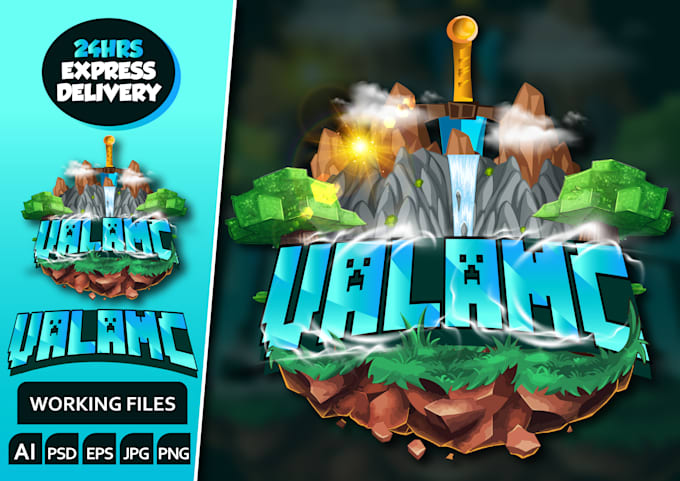 Create a custom minecraft server logo or icon by Maryem_vectors | Fiverr