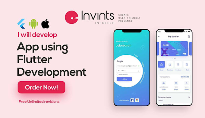 Develop android and ios app using flutter by Invints20 | Fiverr