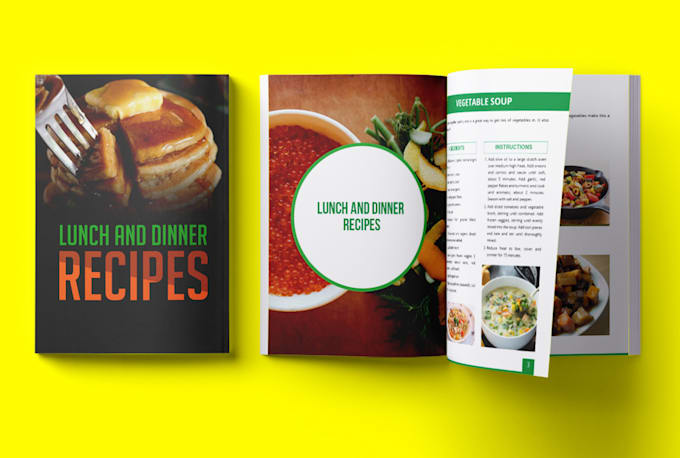 Create cookbook, recipe book layout design with cover design by ...