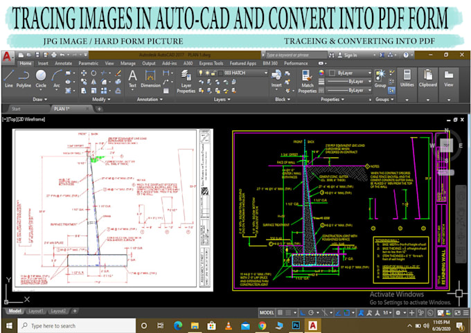 Do tracing technical drawings image in autocad by Abubakar_hassan | Fiverr