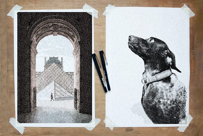 Create dotted, pointillism style, digital art from photo by Tomc2020 ...