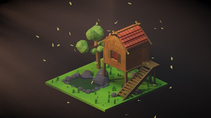 Design an isometric scene in low poly 3d by Mudith_charitha | Fiverr